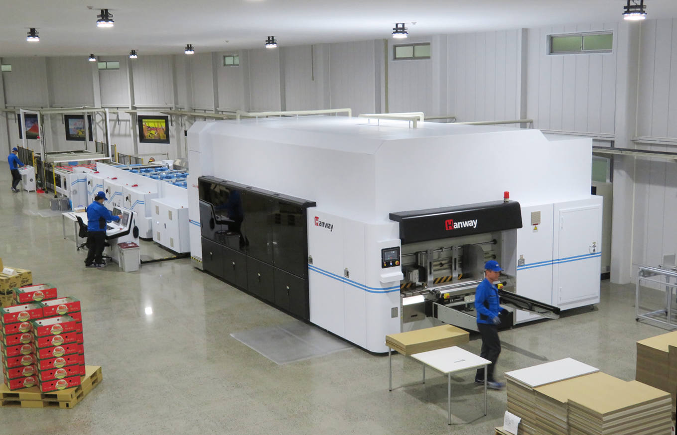 モトヤとオーシャンテクノロジー Hanway段ボールデジタル印刷機の日本初号機を神崎紙器グループに導入 ニュープリネット